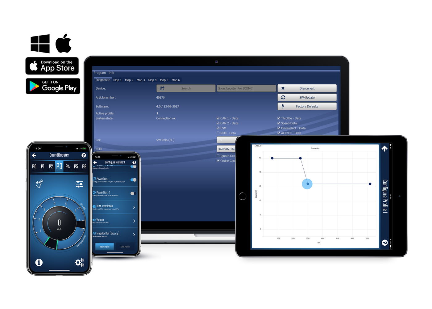 Best Exhaust - Kufatec Complete kit Active Sound incl. Sound Booster ...