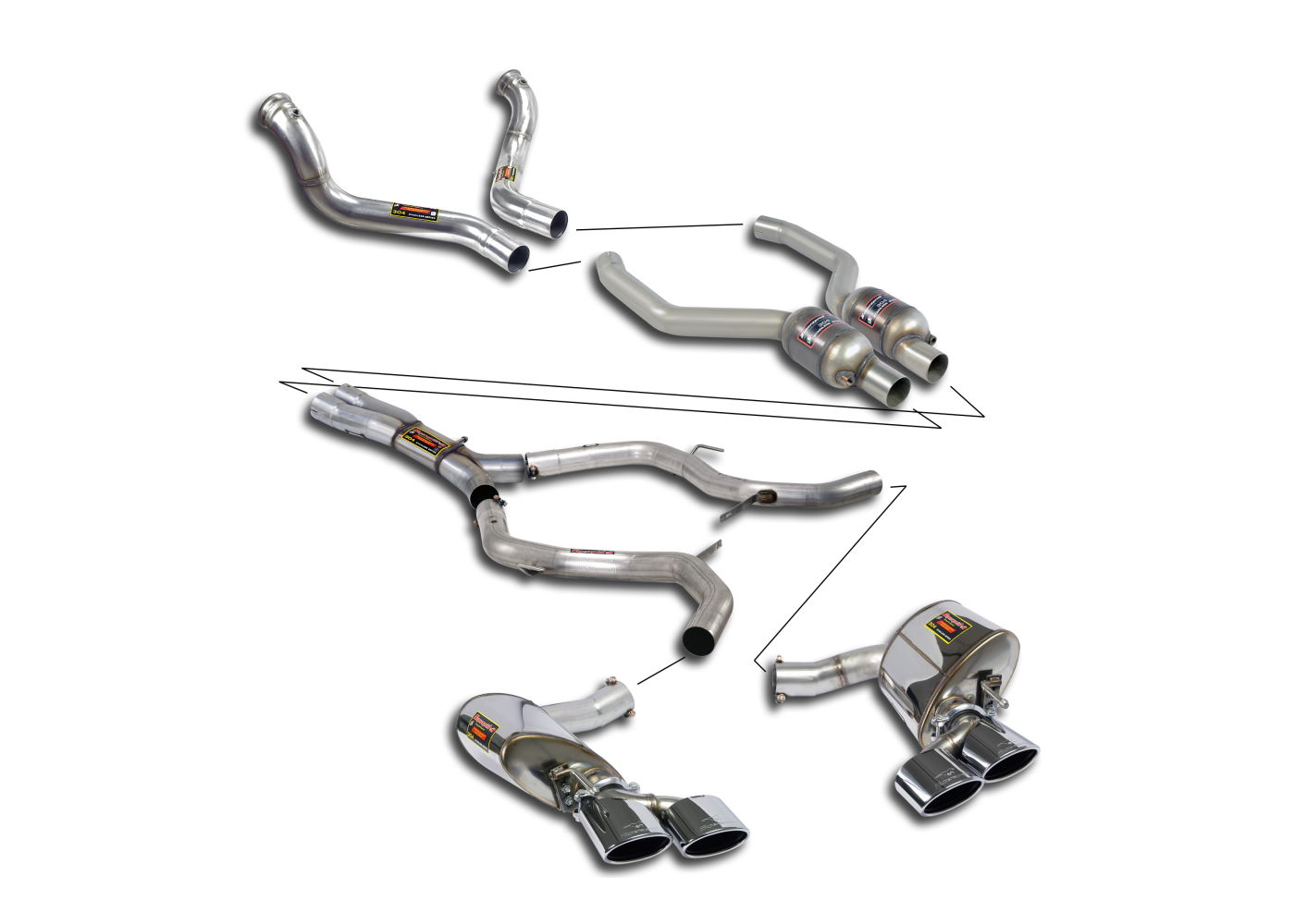 Best Exhaust - Supersprint Mercedes R230 SL65 AMG Full Exhaust w/ cats ...